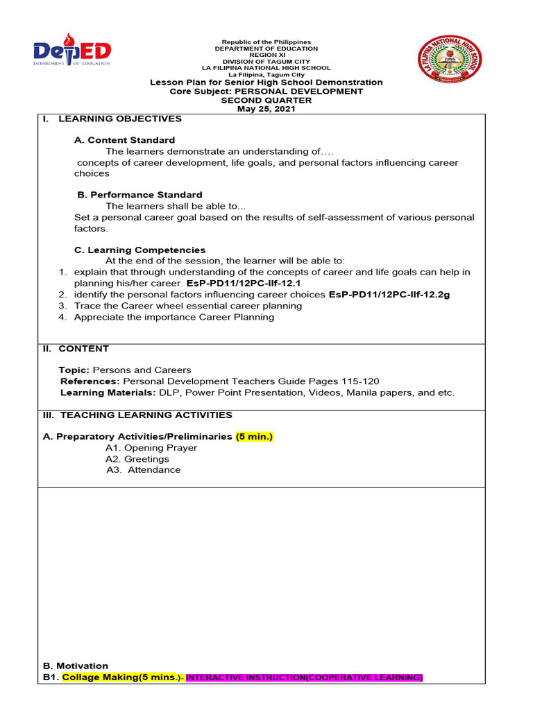 Lesson Plan Perdev | PDF