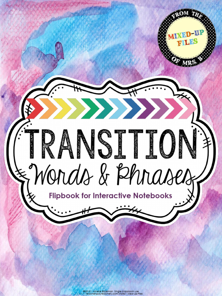 Transition Words Flipbook Guide | PDF