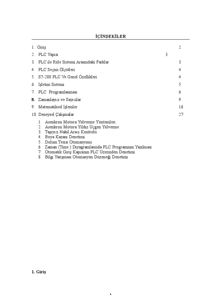 PLC Ders Notu | PDF