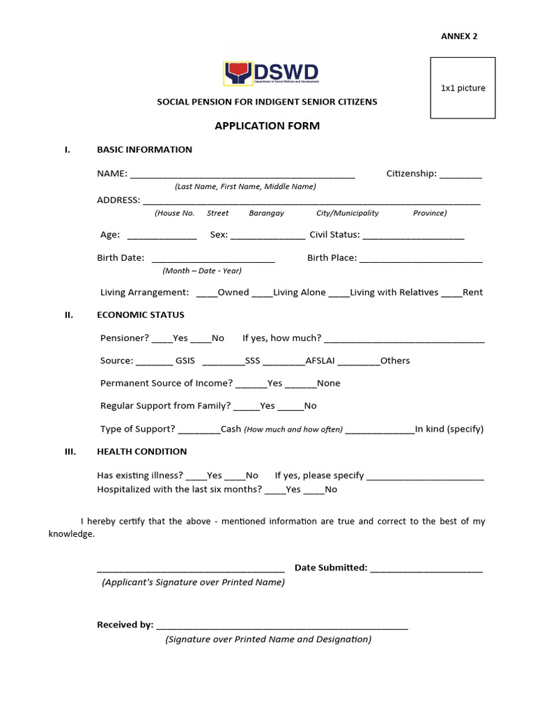 Application Form - SOCPEN | PDF