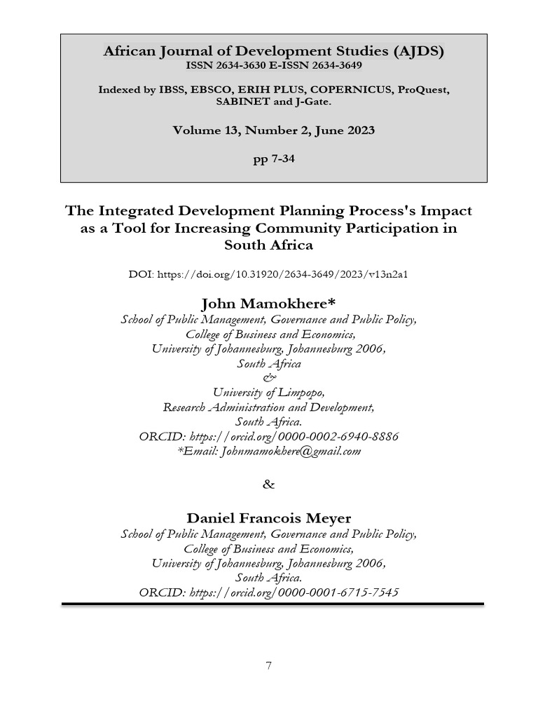 The Integrated Development Planning | PDF | Social Science
