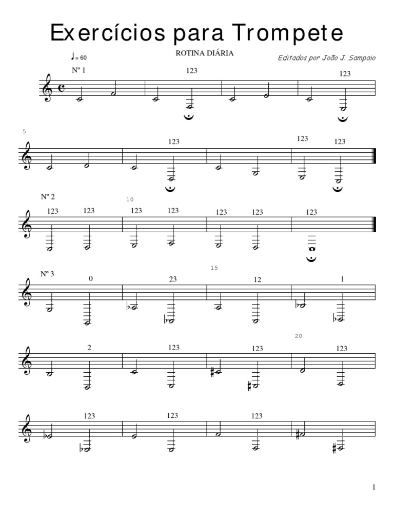 (TRUMPET) Daily Routine Rotina Diária Estudos Étude | PDF