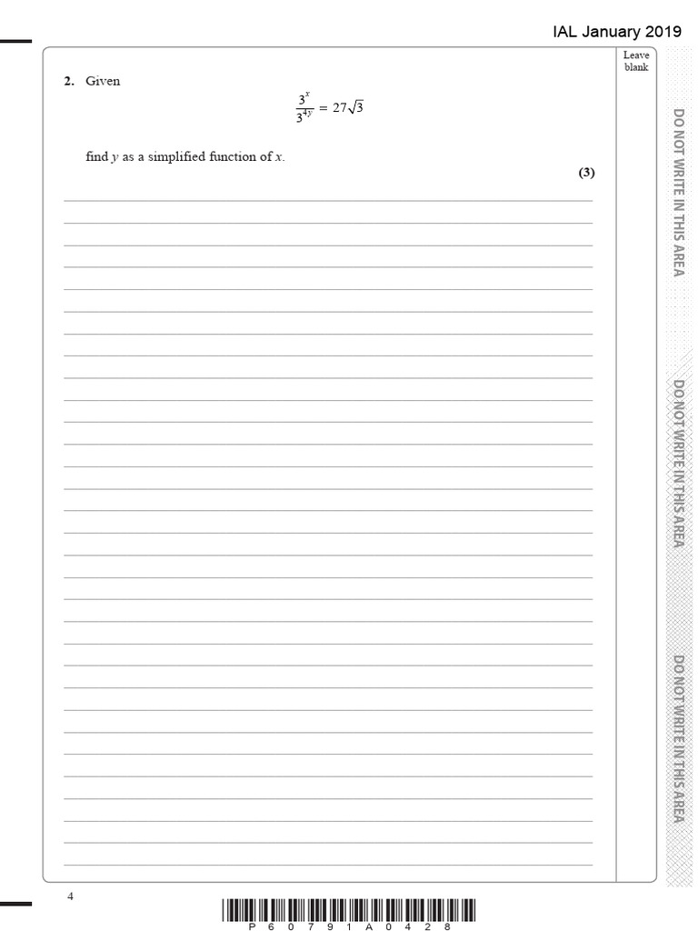 IAL P1 Algebraic Expressions | PDF | Equations | Elementary Mathematics