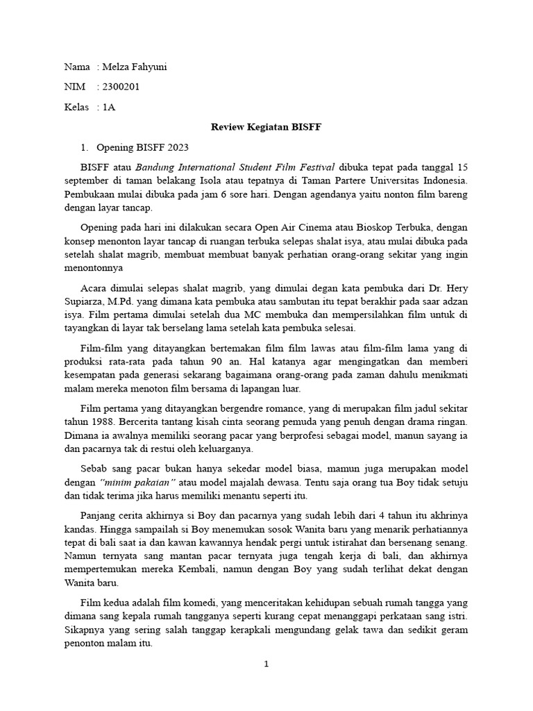 Review BISFF | PDF | Fiksi Misteri, Thriller, & Kejahatan