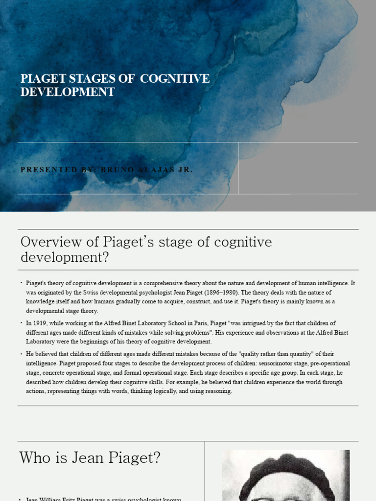 Piaget Stages of Cognitive Development Prof Ed 1 | PDF