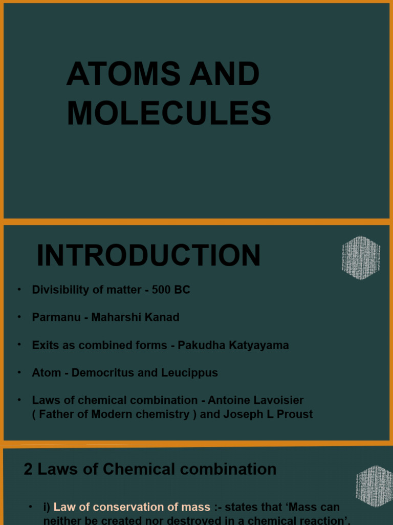 Atoms and Molecules | PDF