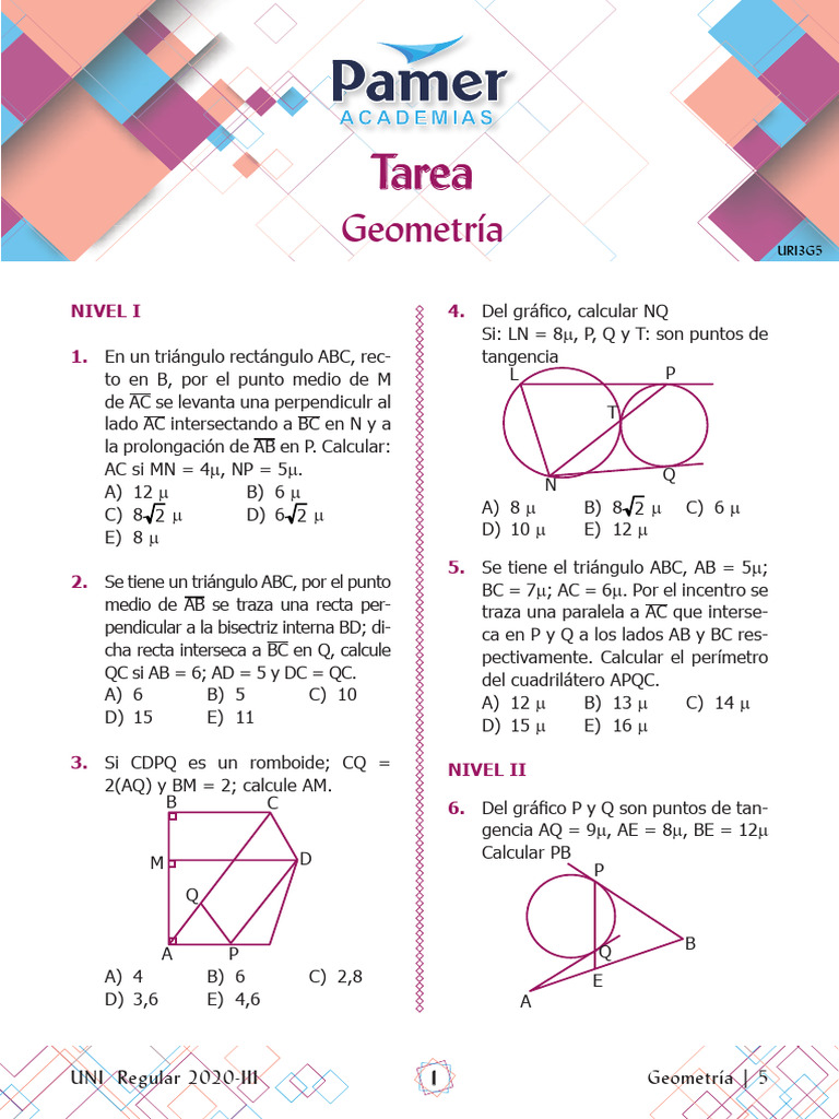 Geometría - Sem 5 | PDF | Triángulo | Geometría triangular