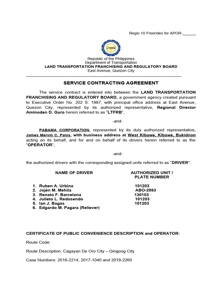 Service Contracting Agreement | PDF | Government | Economies