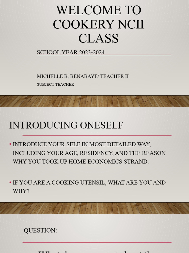 Cookery - Introduction of The Lesson | PDF