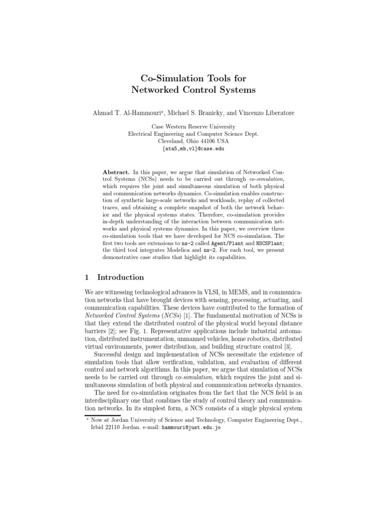 10.1.1.139.6493 Co-Simulation | PDF | Computer Network | Simulation 10.1.1.139.6493 Co-Simulation | PDF | Computer Network | Simulation