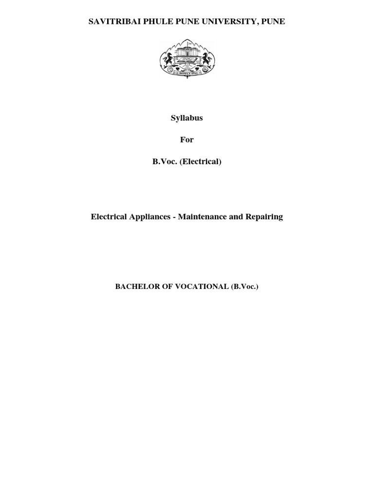 B.voc Electrical Syllabus With Ref. Gov. | PDF