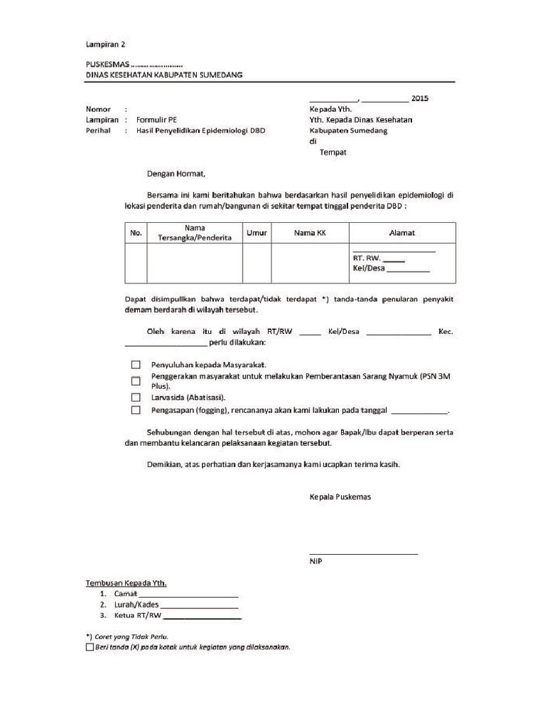 Surat Hasil PE DBD | PDF
