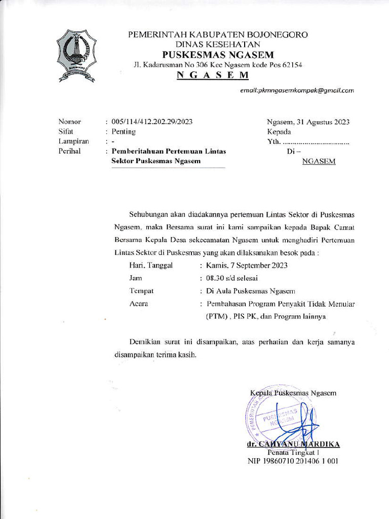 Notulen Linsek Agustus 2023 | PDF