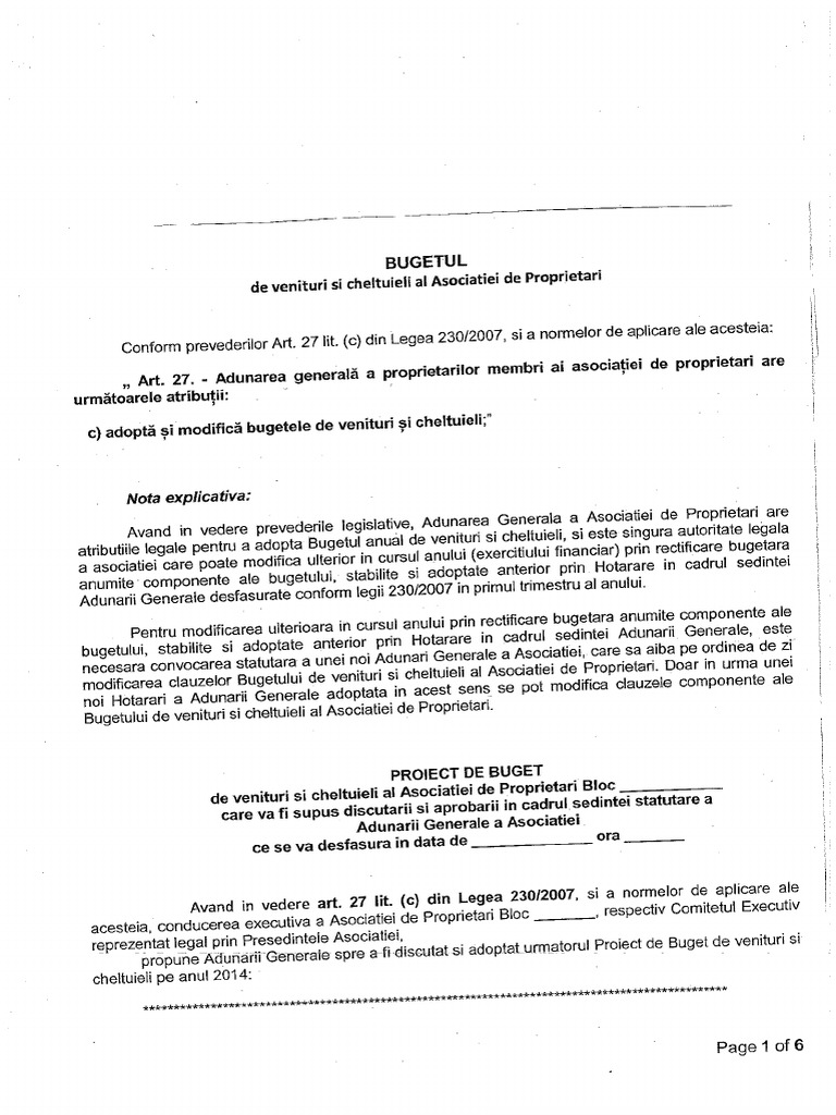 MODEL-BUGET-VENITURI-SI-CHELTUIELI-A-ASOCIATIEI-DE-PROPRIETARI | PDF