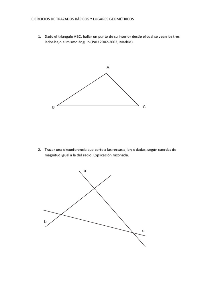 Ejercicios de Trazados Geométricos | PDF | Triángulo | Geometria clasica