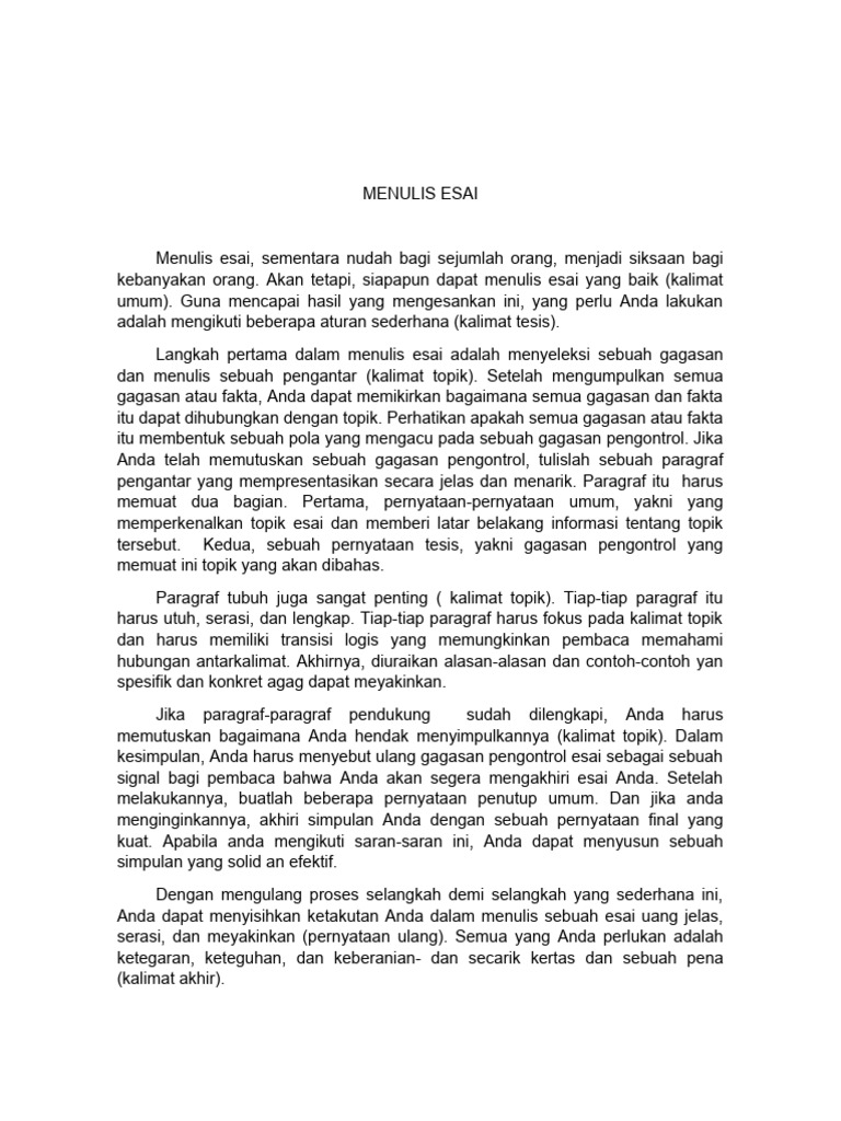 Menulis Esai Contoh Pdf Metode Bahan Ajar Komputer