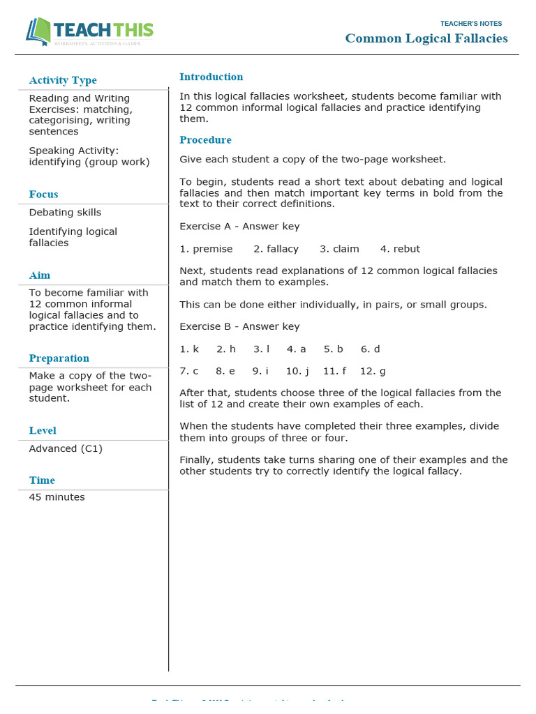 Common Logical Fallacies | PDF Common Logical Fallacies | PDF