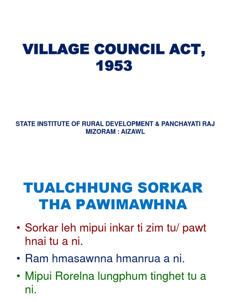 Village-Council Act | PDF | South Asia | Government