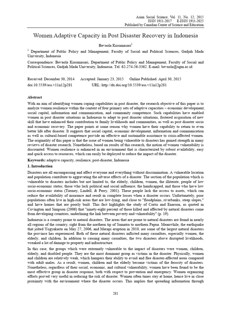 Women Adaptive Capacity | PDF