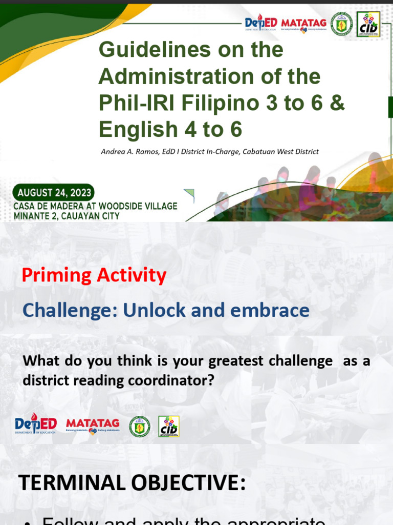 Phil-Iri 3-6 Guidelines | PDF | Reading Comprehension | Educational ...