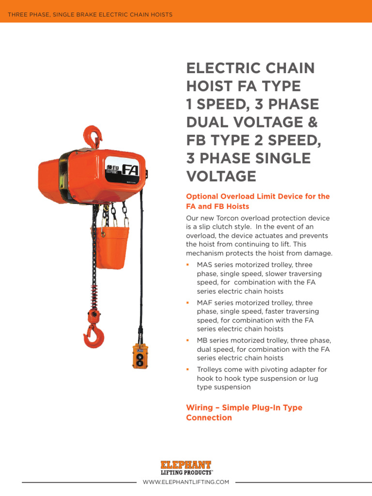 Elephant Hoist Spec | PDF | Machines | Components