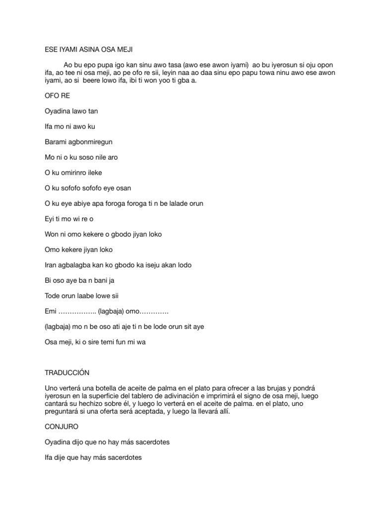 Ese Iyami Asina Osa Meji | PDF