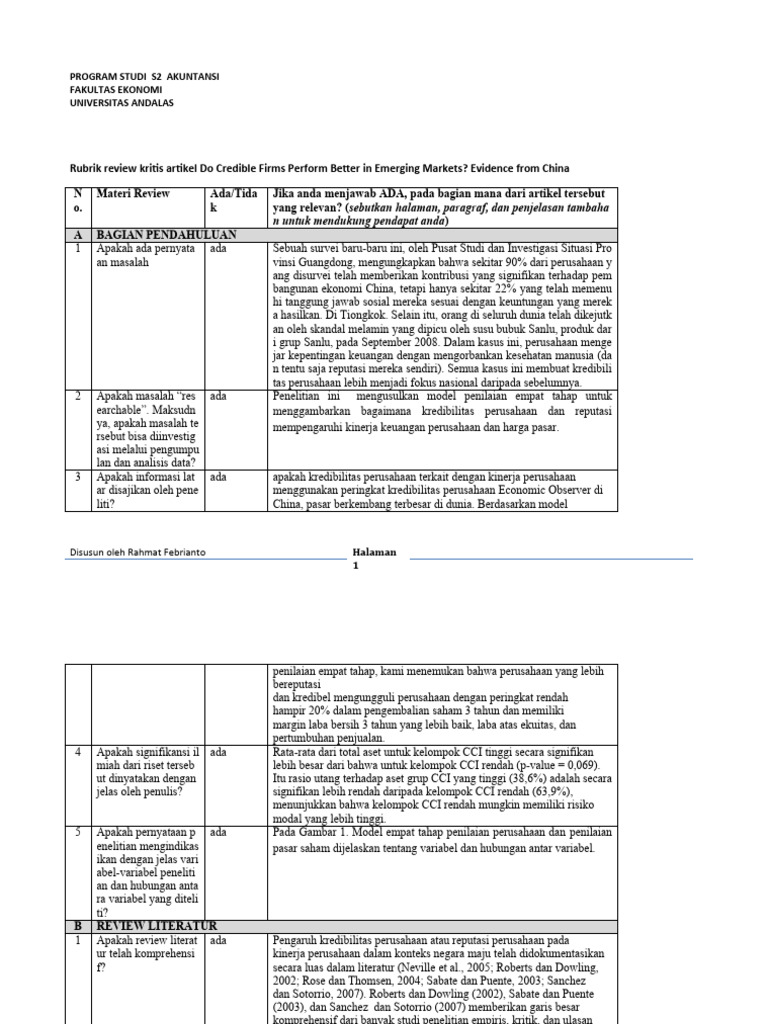 Contoh Rubrik - 2220532012 - Paper5 (ZR) | PDF