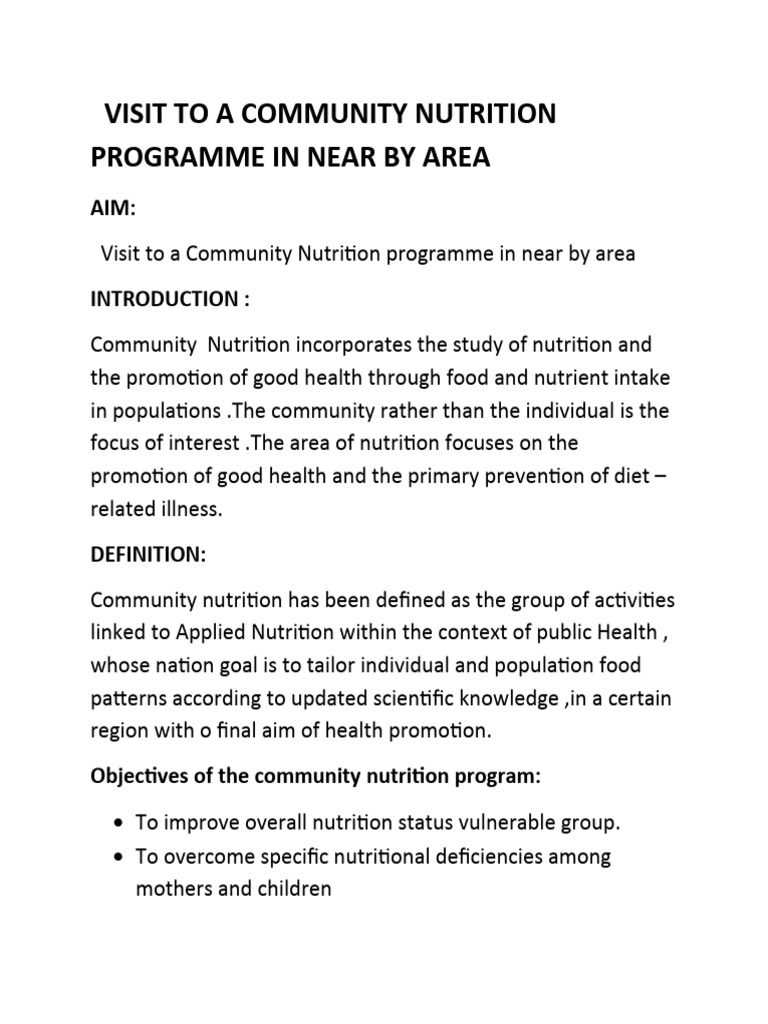 Community Nutrition | PDF | Nutrition | Diet & Nutrition