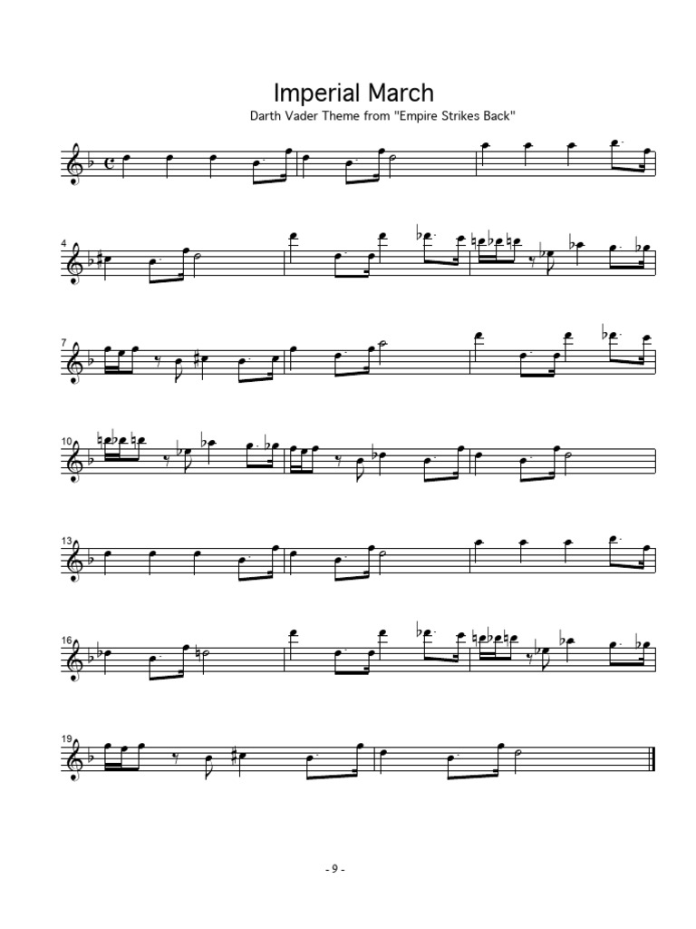 Imperial March Theme - Flute Music | PDF