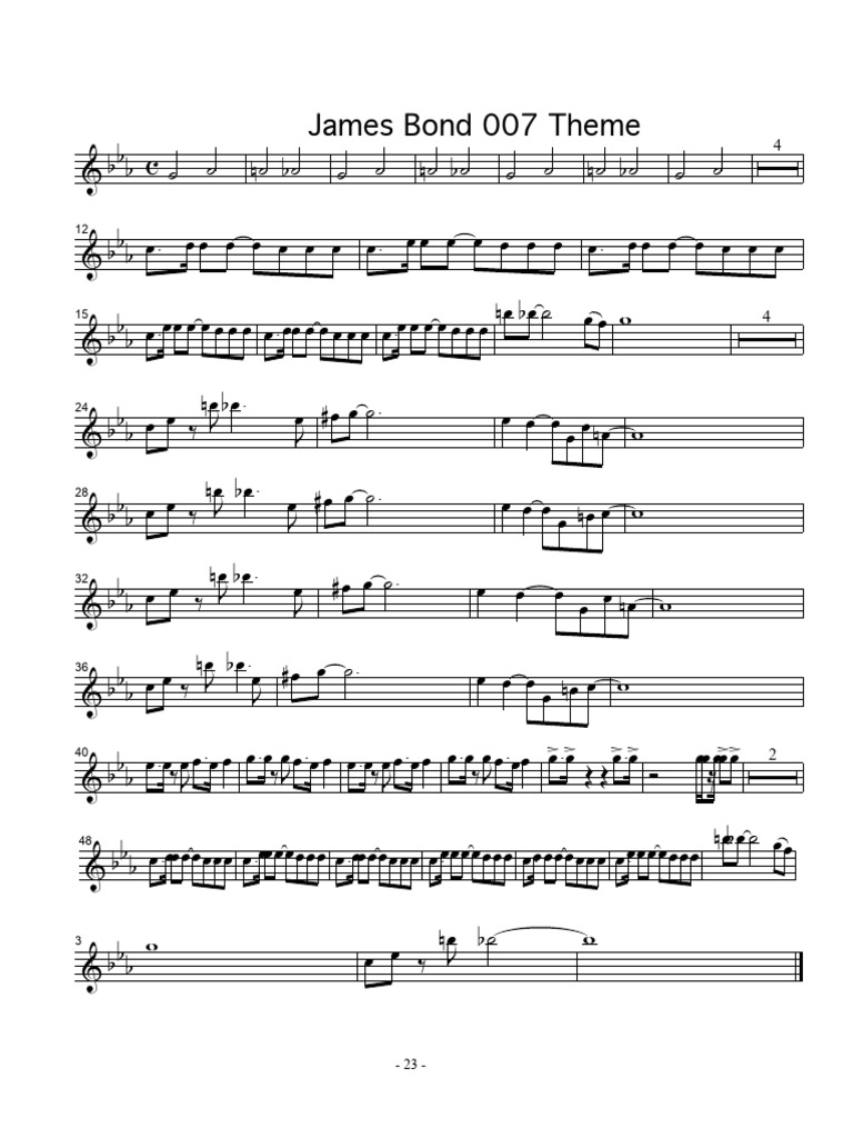 James Bond Theme - Flute Music | PDF
