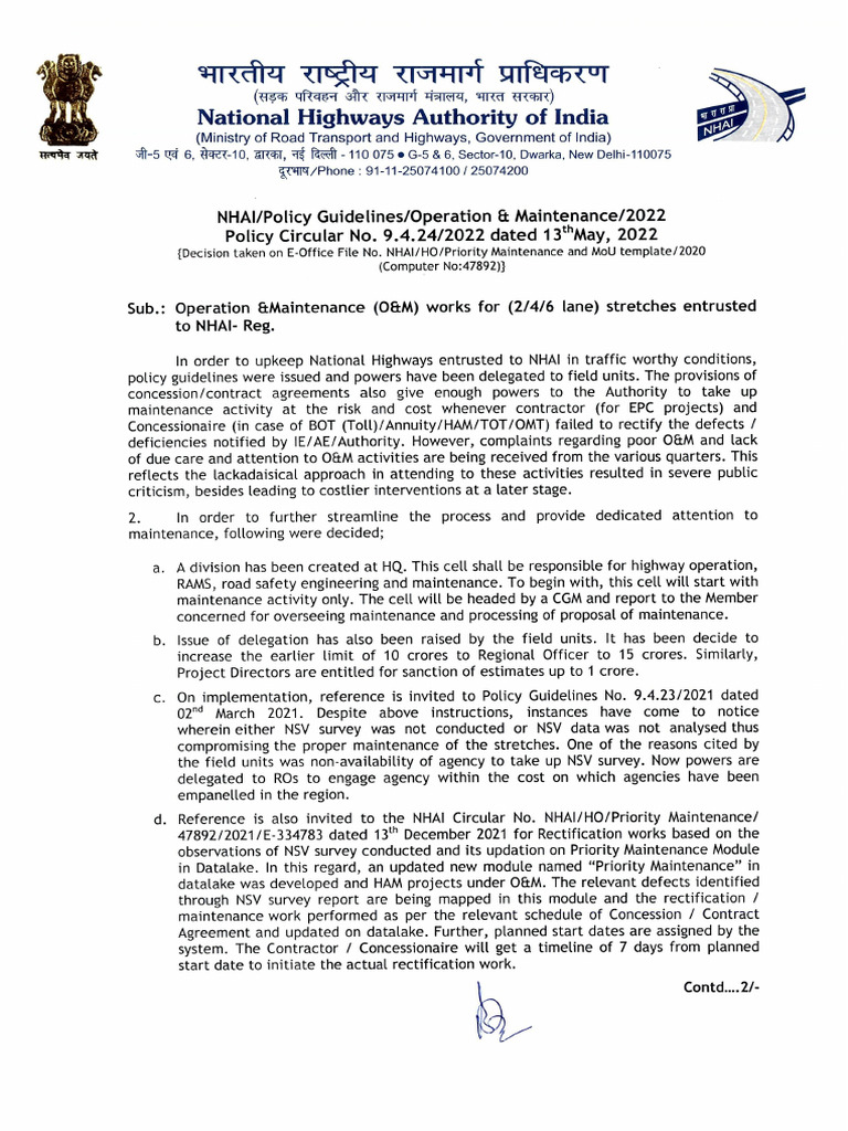 Policy Circular No - 9.4.24 | PDF