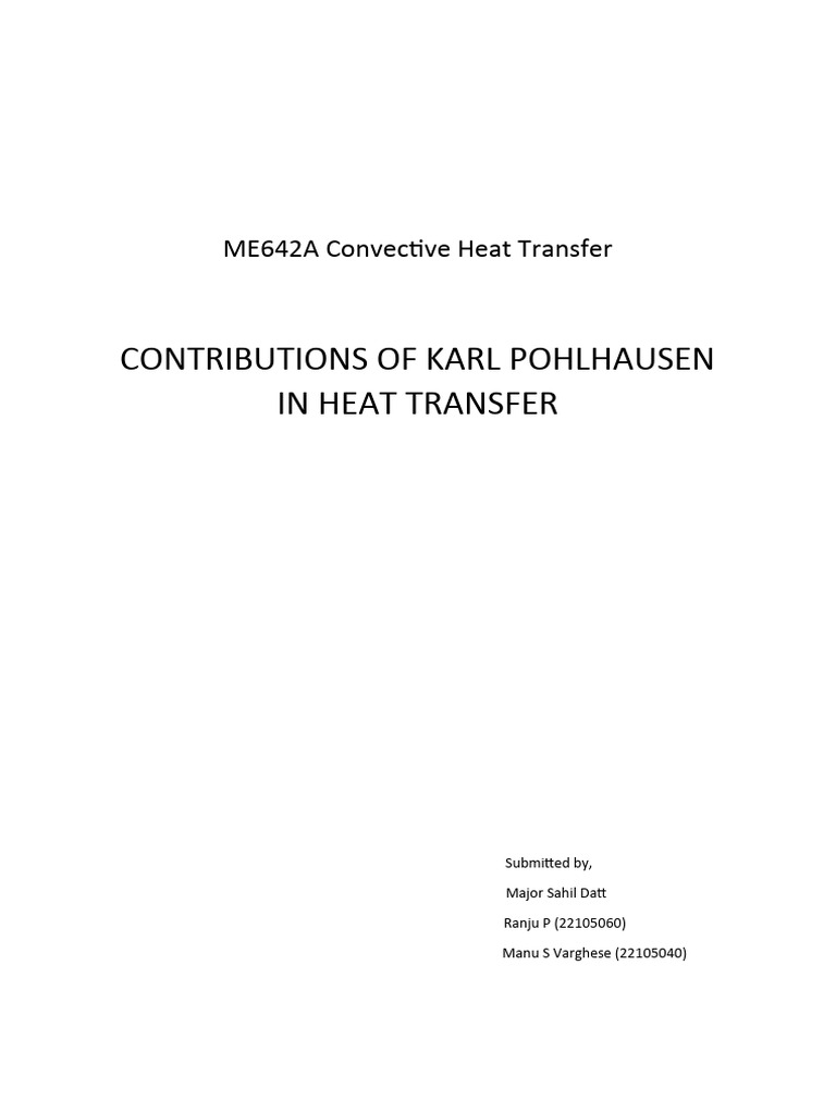 Karl Polhausen - Report | PDF | Boundary Layer | Fluid Mechanics