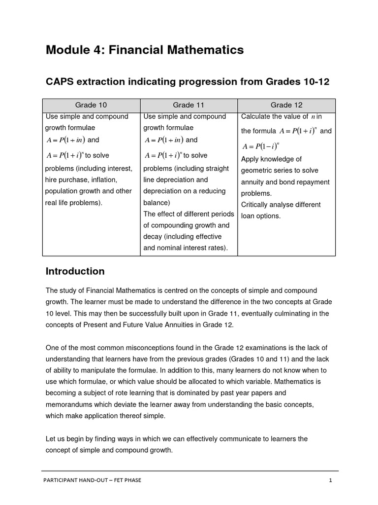 Grade 11 Financial Mathematics Guide | PDF | Logarithm | Interest