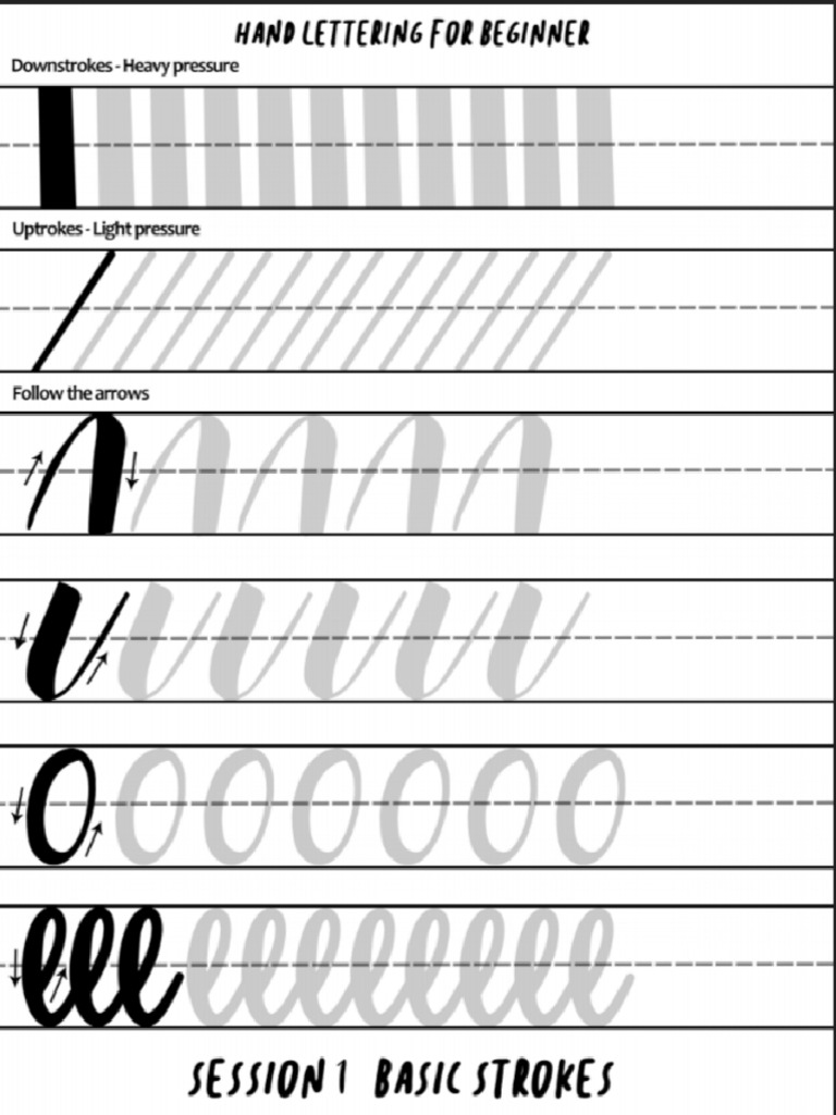 Brush Calligraphy Worksheets | PDF