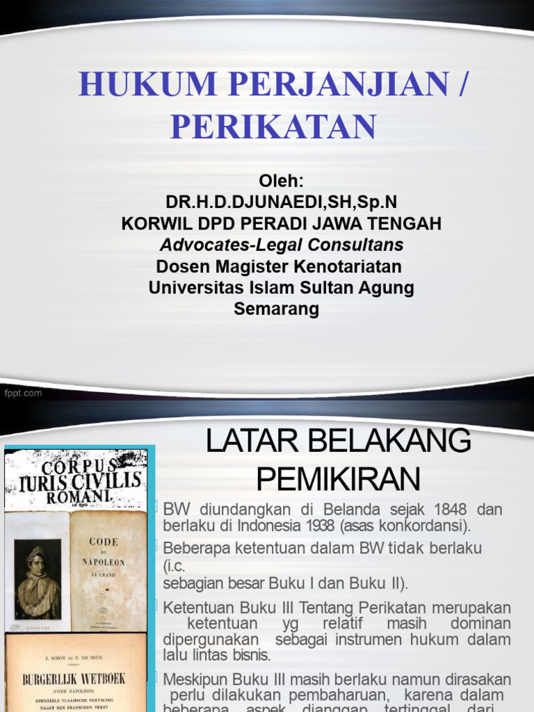 Hukum Perjanjian Dan Perikatan | PDF
