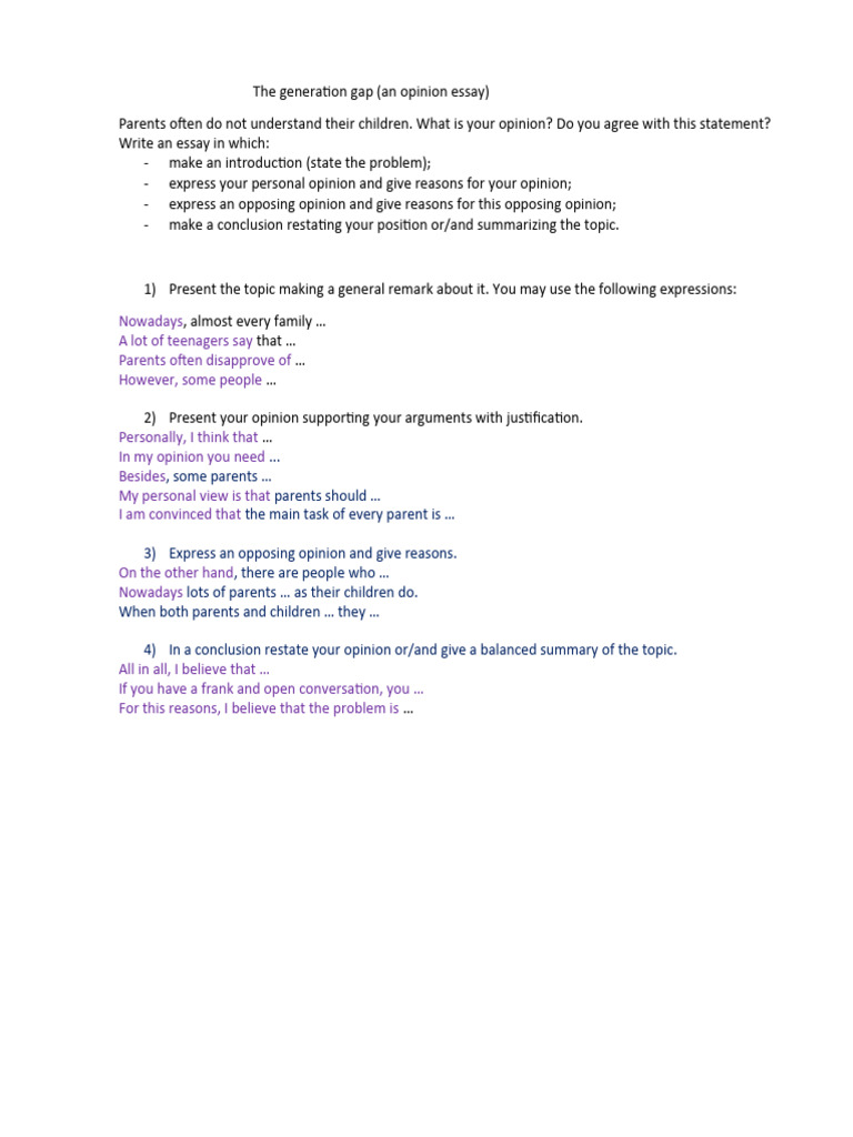 The Generation Gap 2 (An Opinion Essay) | PDF