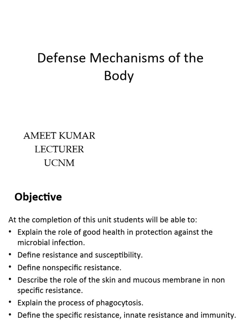 2.defense Mechanisms of The Body | PDF | Immune System | Inflammation