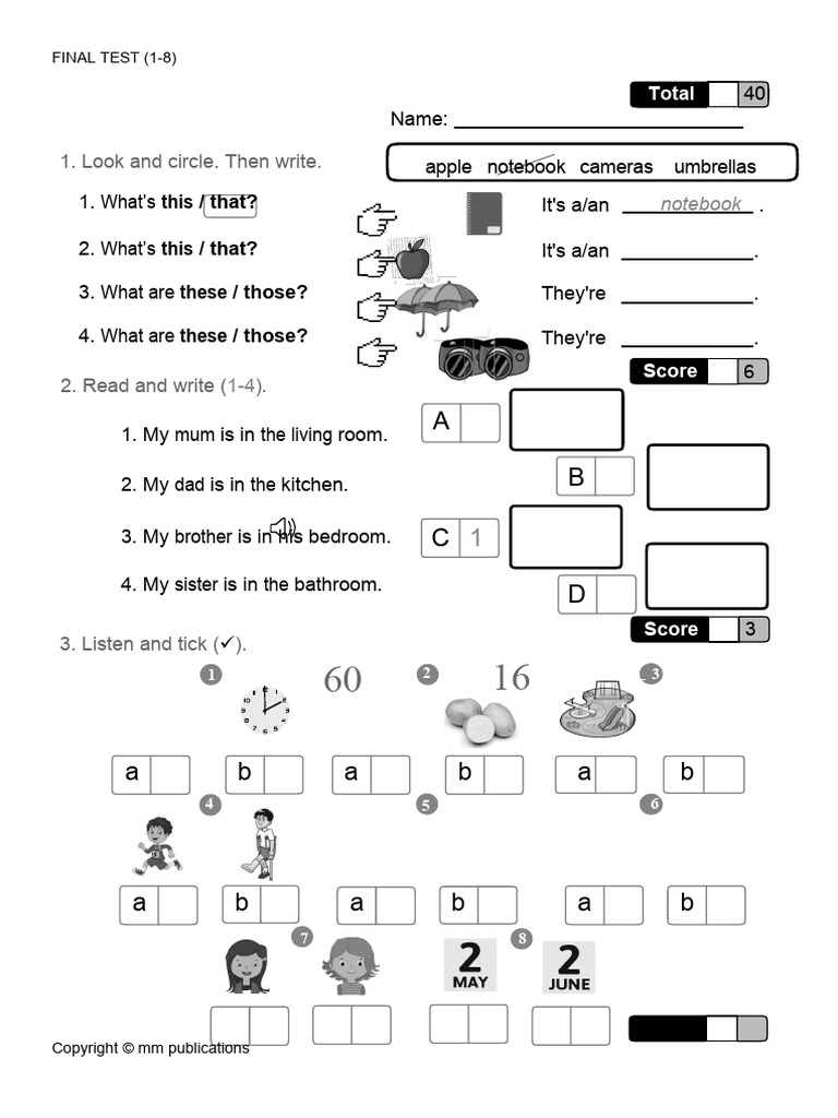 Enter The Portal Starter Final Test (1-8) | PDF