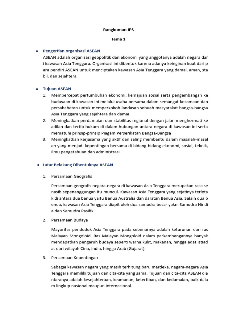 Rangkuman IPS Tema 1 Dan 2 | PDF