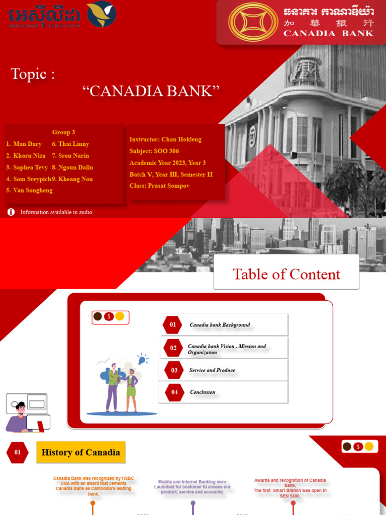 Canadia Bank (Produces and Services).Pptx@ | PDF