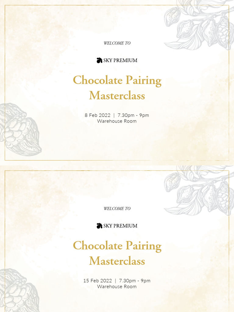 Chocolate Pairing Events | PDF