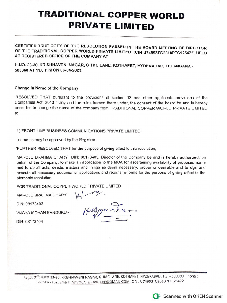 Board Resolution | PDF