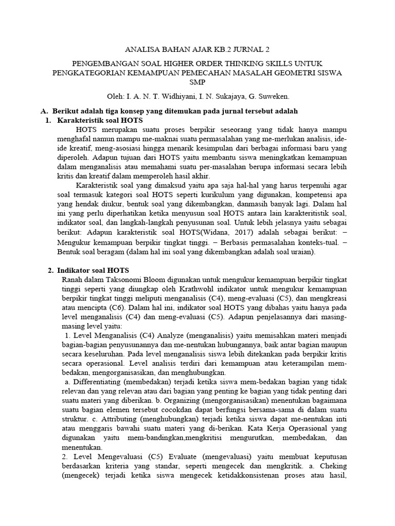 Analisa Bahan Ajar KB 2 | PDF