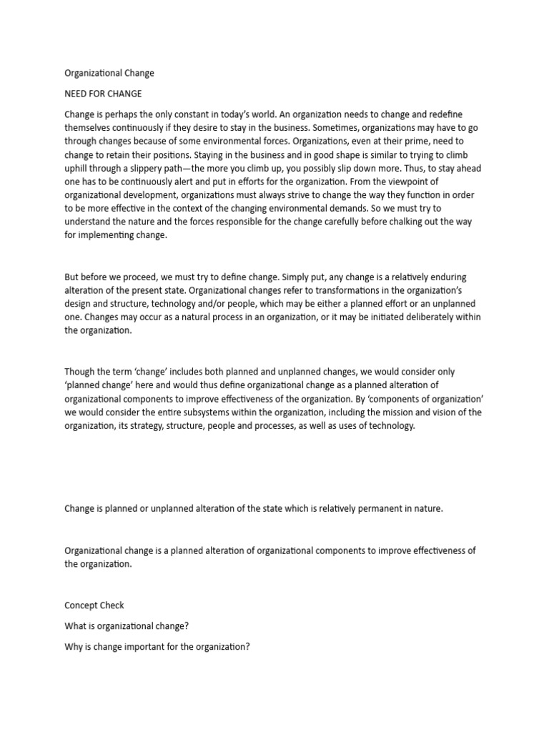 Organizational Change | PDF | Organization Development | Change Management