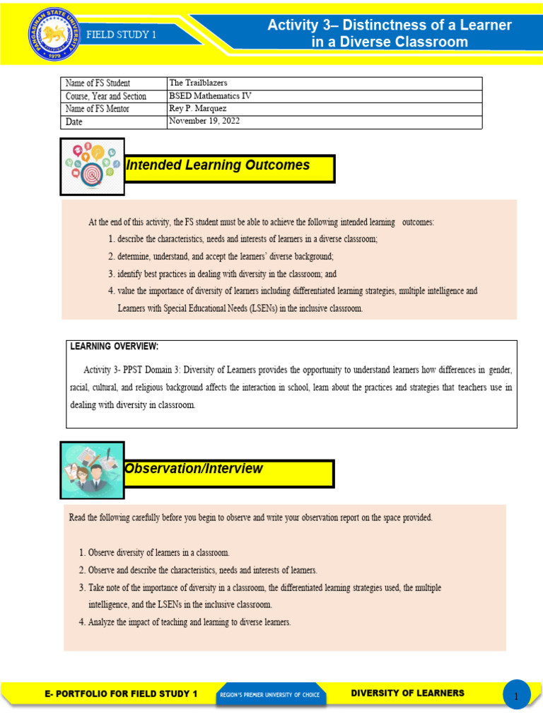 The Trailblazers - Activity 3 | PDF | Learning | Teachers