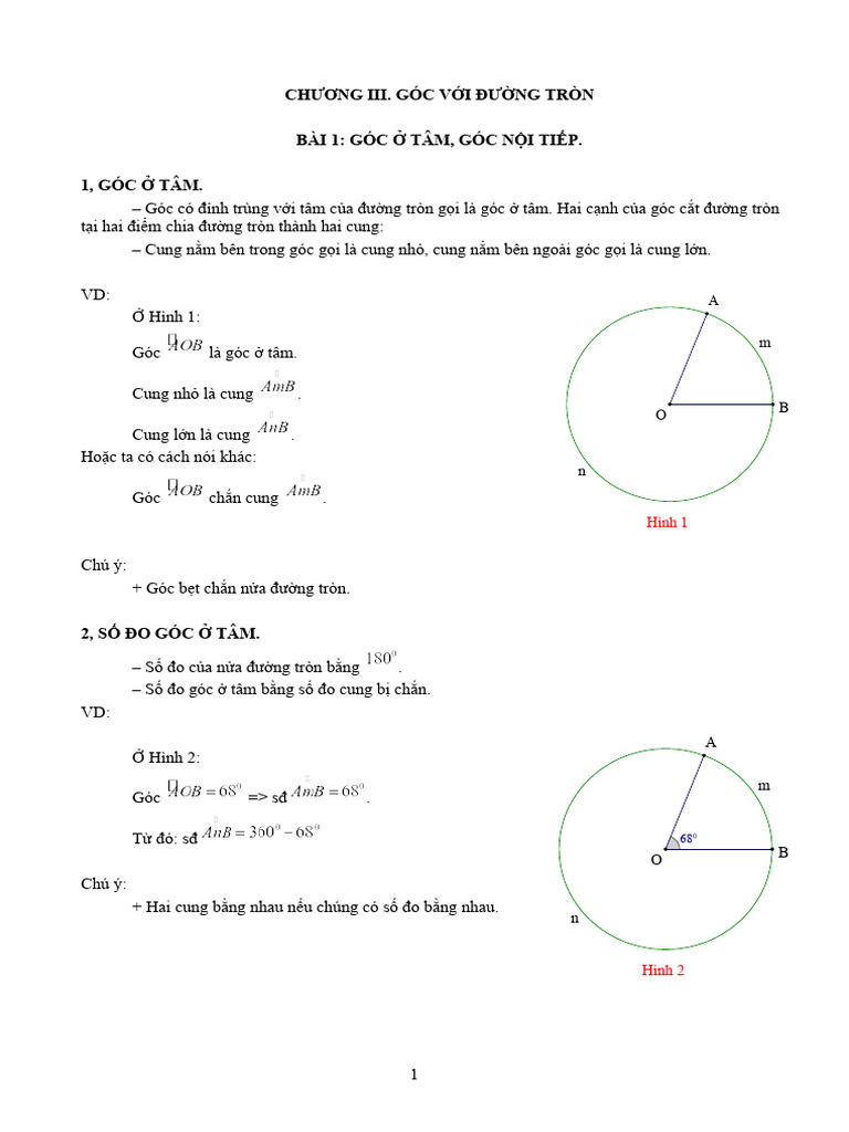 Toan 9 Co Ban Chuong III Goc Voi Duong Tron | PDF