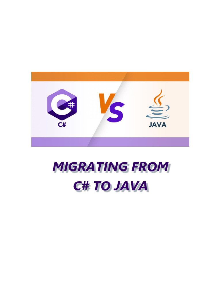 Unit 1 - Migrating From C# To JAVA | PDF | C Sharp (Programming ...