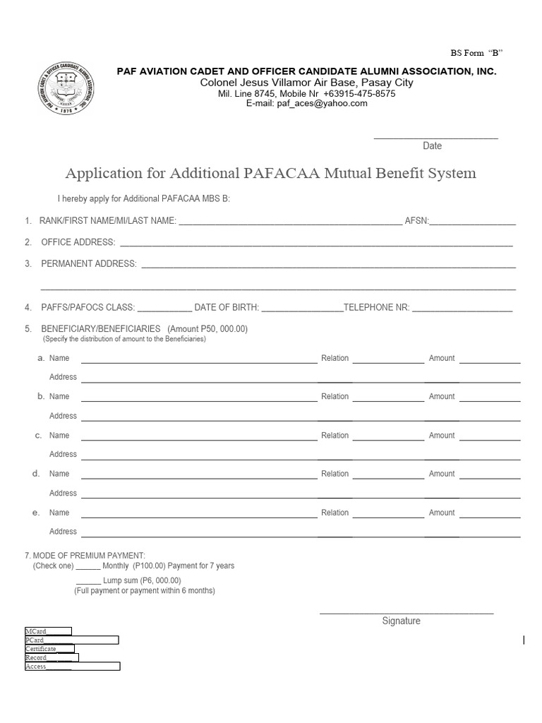 MBS Form | PDF | Personal Finance | Financial Services