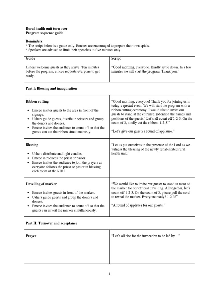 Program Sequence Guide RHU v2 1 | PDF | Rituals