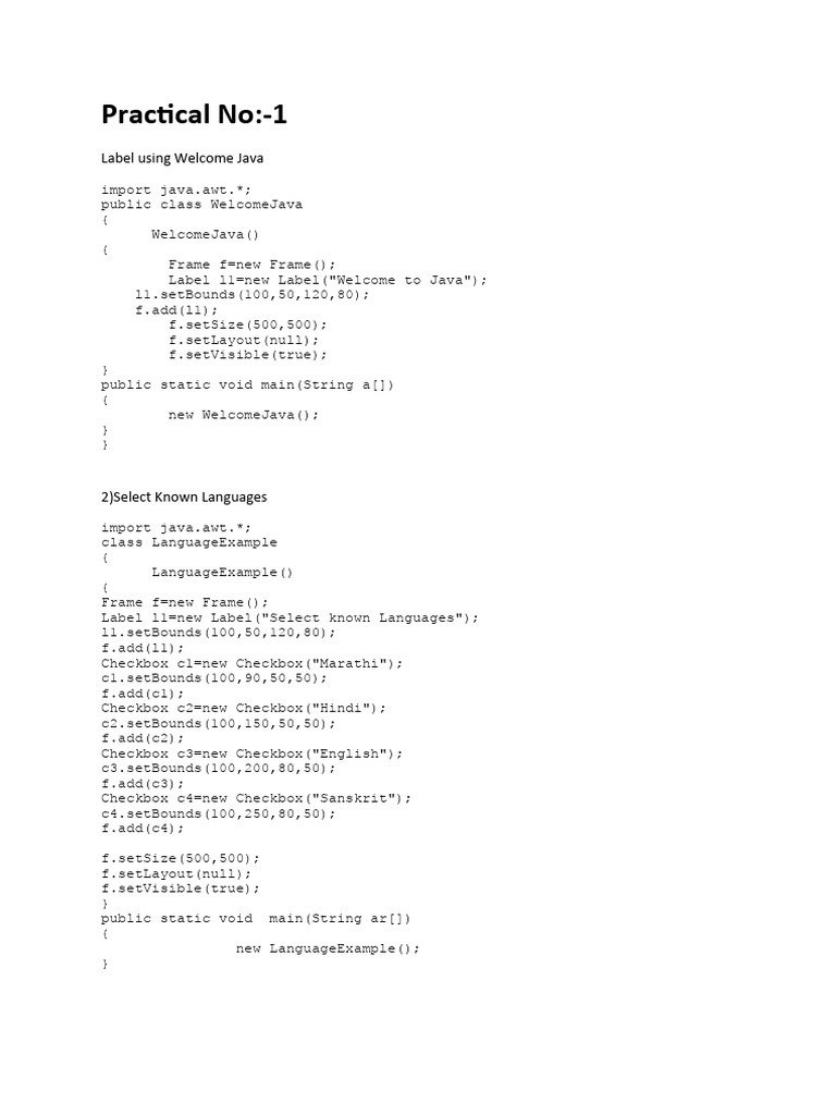 Advanced Java Practical | PDF